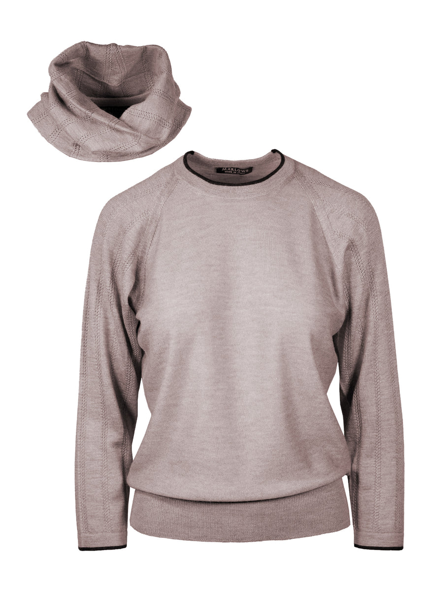 Cashmere Sweater and Funnel Scarf | MARLOWE