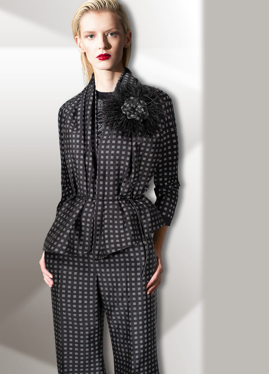 Quadrato Jacquard Wide Leg Pants and Scarf | MARLOWE