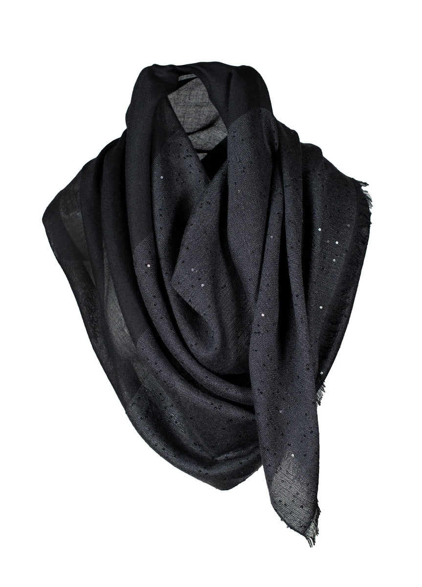 Cashmere Horizontal Sequined Scarf | MARLOWE